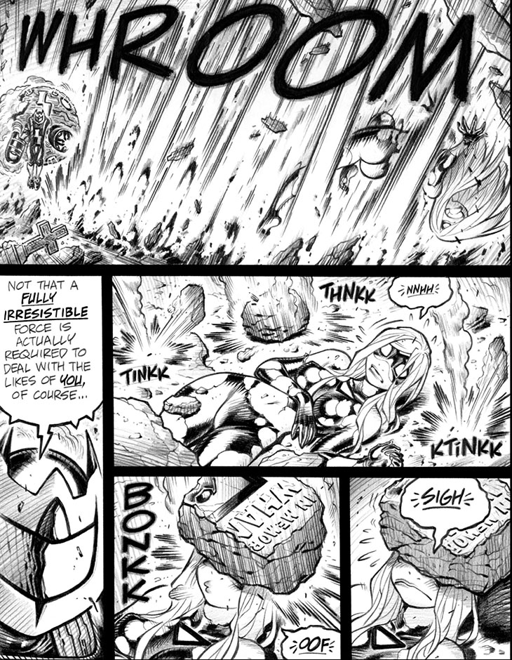 Panels 4-5: Oddly enough, this physical comedy riff still amuses me ...